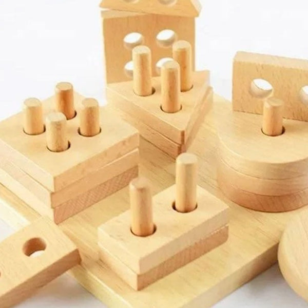 Beechwood Shape Stacker | Educational Toddler Toy | Honeycomb Living ...