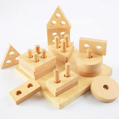 Beechwood Shape Stacker | Educational Toddler Toy | Honeycomb Living ...