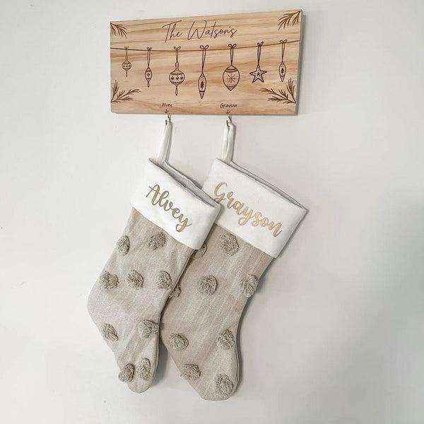 Christmas stocking wall hanger | Honeycomb Living - honeycombliving