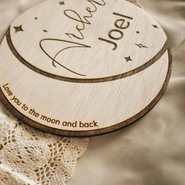 Round Name Plaque | Custom Made | Wooden Baby Keepsakes | Australia ...