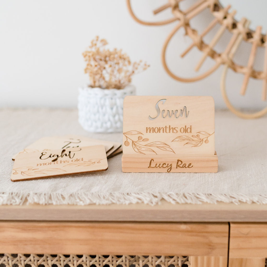 Timber Milestone Card Stands | Baby Milestones | Honeycomb Living ...