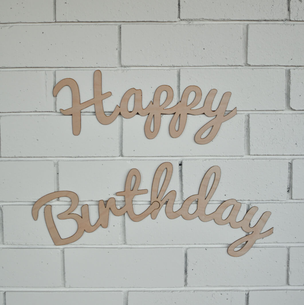 Timber Birthday Wall Script | Eco-Friendly Baby and Kids | Party Decor ...