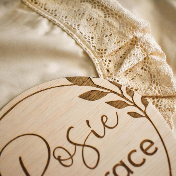 Round Name Plaque | Custom Made | Wooden Baby Keepsakes | Australia ...